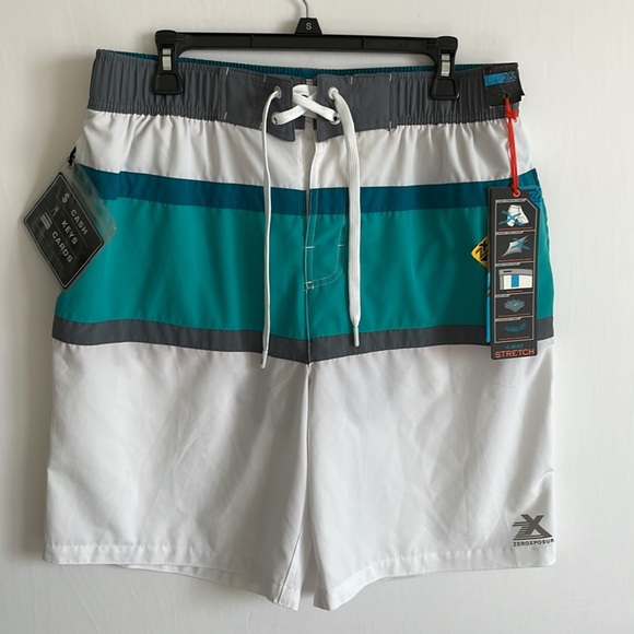 ZeroXposur | Swim | Zeroxposur Mens White Turquoise Gray Swim Board ...
